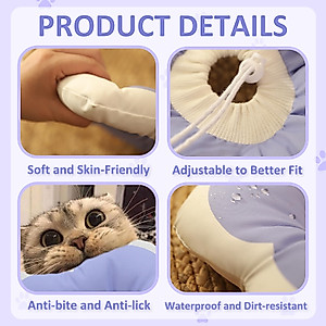 Adjustable Petal Cat Cone Collar Soft, Cute Waterproof Elizabethan Recovery Collar for Kittens and Small Dogs, Anti-Bite Lick Wound Healing Protective Neck Cone After Surgery Collar for Small Pets