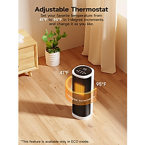 VICELEC Space Heater, 16 Inch Portable Electric Heaters for Indoor Use with Thermostat, 60°Oscillation, 12H Timer, Fast Heating Ceramic Heaters with Remote, 1500W Room Heater for Bedroom Home Office