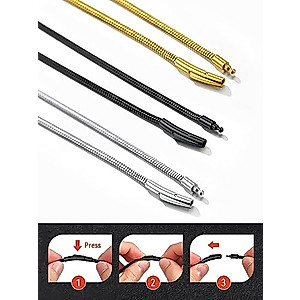 Gold Round Snake Chain Jewelry Women DIY Slim Chain Necklace Gold Plated 18 Inch 2MM Shiny Charms