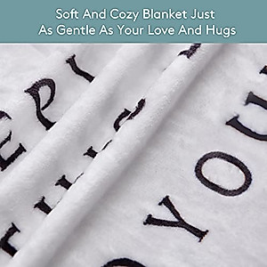 YRAQLVU Nana Gifts Throw Blanket from Granddaughter to My Grandma Happy Birthday Gifts Ultra-Soft Flannel Blankets for Couch Lightweight Travel Blanket for Women 50"x60"