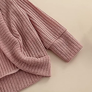 NvekeyBromn Toddler Little Girl Clothes Knitting Cardigan Sweater Fall Winter Baby Knitwear Oversized Sweatshirt Jacket Pink