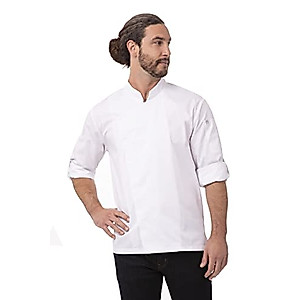 Chef Works Men's Lansing Chef Coat, White, Medium