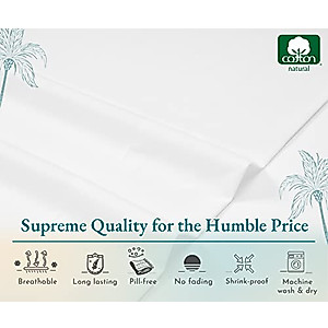 California Design Den 5 Piece Split King Size Sheet Set - 100% Cotton 500 Thread Count, Cooling Deep Pocket Bedding for Adjustable Bed, 2 Twin-XL Fitted Elastic Sheets & Pillowcases - Pure White