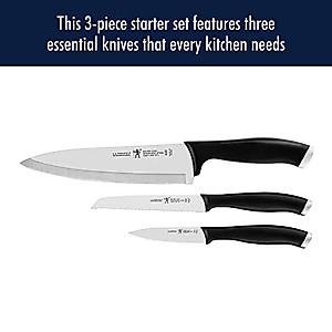 HENCKELS Silvercap Razor-Sharp 3-Piece Kitchen Knife Set, Chef Knife, Paring Knife, Utility Knife, German Engineered Informed by 100+ Years of Mastery