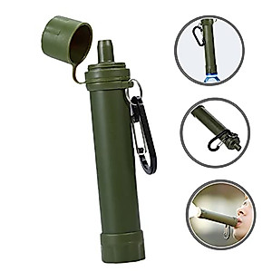 CLISPEED Water Bottle Straw Outdoor Filter Water Purification Tablets Water Filter Backpacking System Water Distiller Flat Water Bottle Portable Camping Hand Warmer Abs Travel