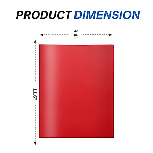 Sooez 6Pack Folders with Pockets, Pocket Folders with Extra Labels, Plastic Folders with Pockets, 2 Pocket Folders Bulk, Heavy Duty File Folders, School Folders Business Folder Office Filing Supplies