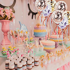 MYZSBRDM Blue Confetti Balloons,50 Pack Blue Confetti Balloons,12 inch Blue Confetti Balloons,Clear Balloons With Blue Confetti Inside,for Wedding Wedding Baby Shower Wedding Party Decoration.