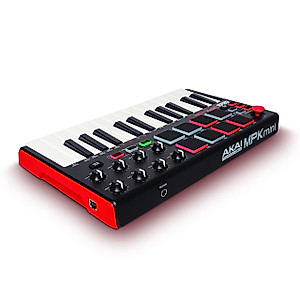 Akai Professional MPK Mini MKII – 25 Key USB MIDI Keyboard Controller With 8 Drum Pads, 8 Assignable Q-Link Knobs and Pro Software Suite Included
