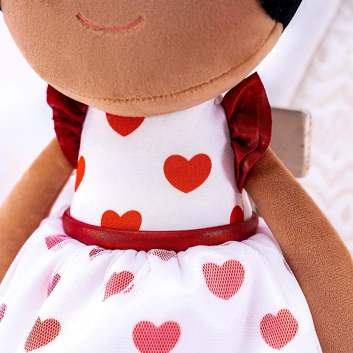 Gloveleya Baby Doll Baby Girl Gift Plush Doll Heart Tanned Girl 16 Inches