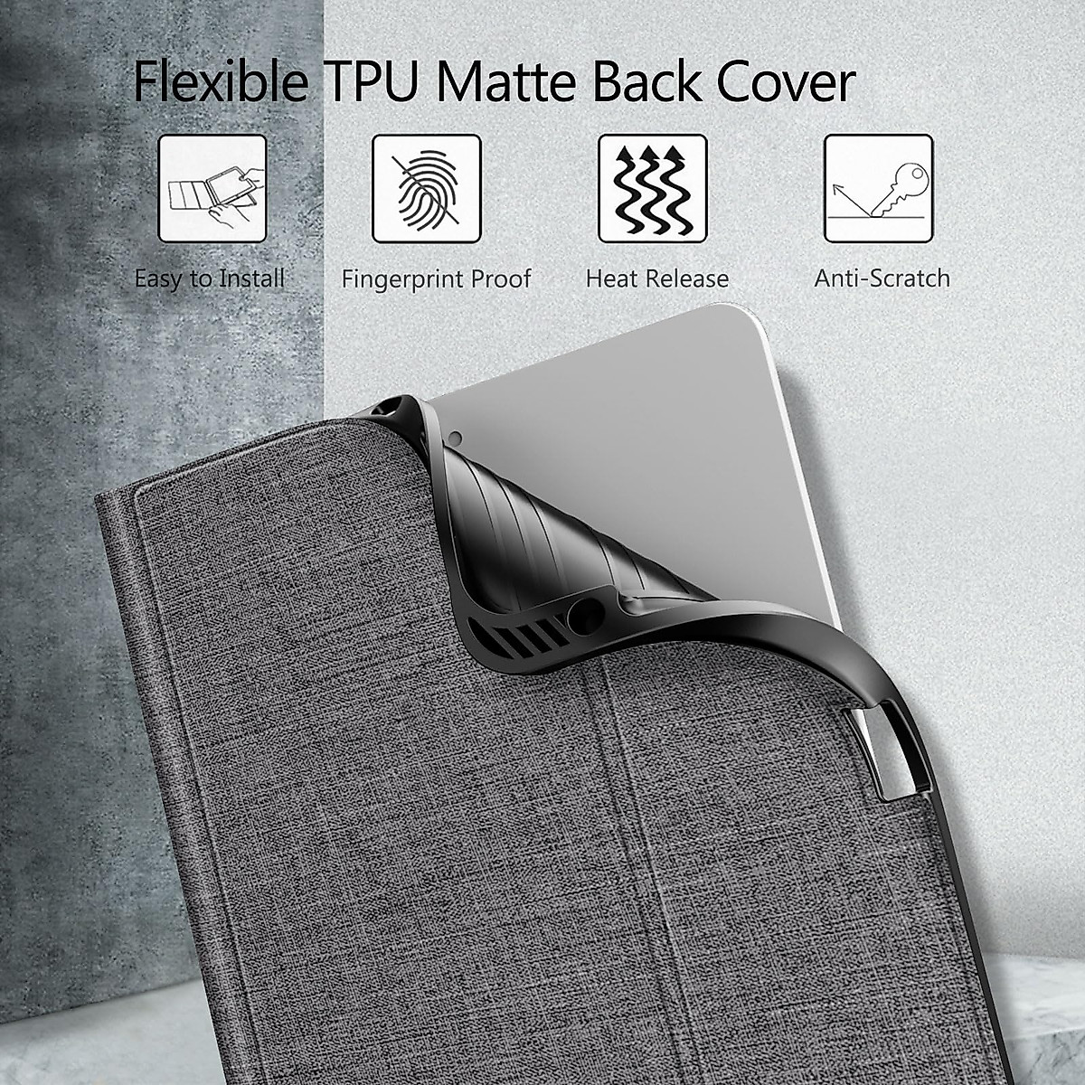 Fintie Keyboard Case for iPad Air 11-inch M2 (2024), iPad Air 5th / 4th Generation (2022/2020) 10.9 Inch - Soft TPU Back Cover w/Magnetically Detachable Bluetooth Keyboard, Gray