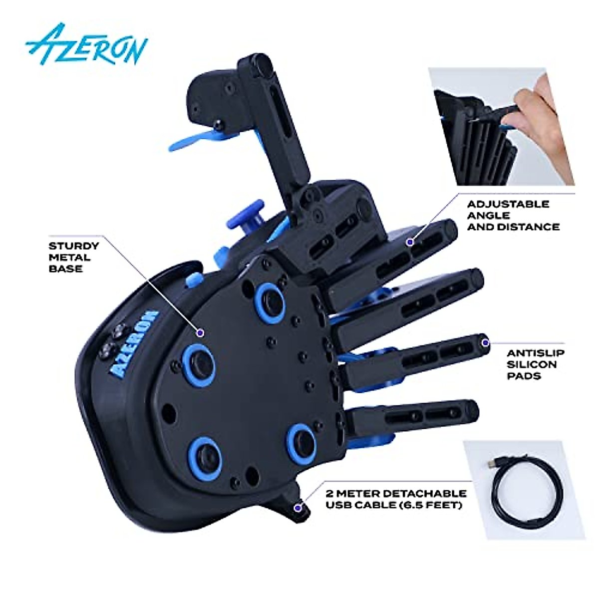 Azeron Classic Gaming keypad - Programmable Gaming Keyboard for PC & Console Gaming - Customized, 3D Printed Analog Thumbstick keypad with 26 Buttons - for Righties (Galaxy Purple)