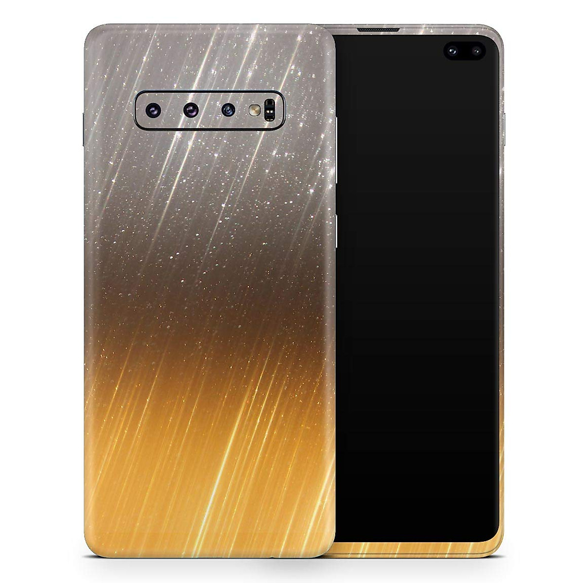 DesignSkinz Scratched Gold and Silver Surface Protective Vinyl Decal Wrap Skin Cover Compatible with The Samsung Galaxy S20 (Screen Trim & Back Glass Skin)