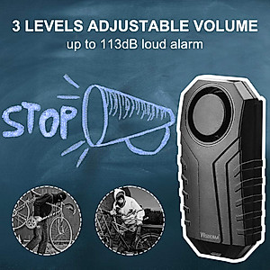 WSDCAM Bike Alarm & Rechargeable Horn Alarm, Loud Anti Theft Vibration Sensor for Scooter, Motorcycle & Vehicle Security