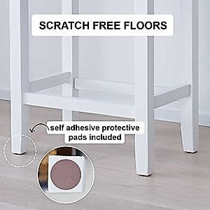 Nathan James Hylie Nailhead Wood Pub-Height Kitchen Counter Bar Stool 24", Gray/White