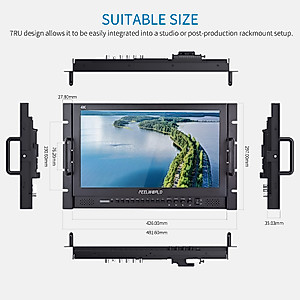 FEELWORLD P173-9HSD-RM 7RU 17.3 Inch Rack Mount Broadcast LCD Director Monitor with Full HD 1920×1080 3G-SDI HDMI YPbPr Input and Output