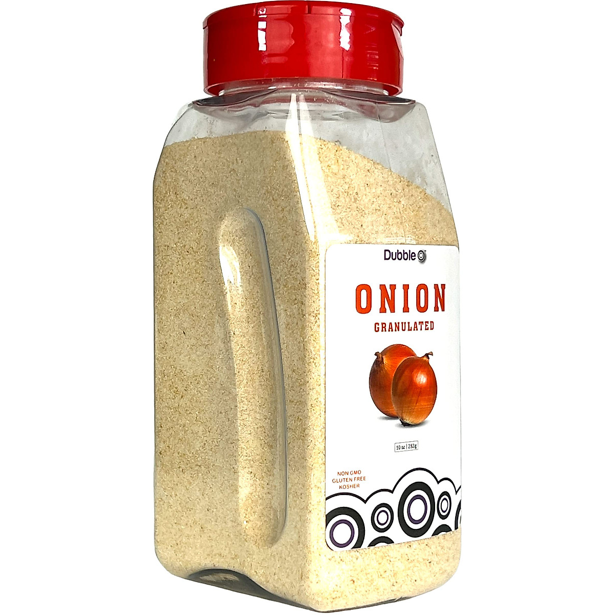 Granulated Onion - 10 oz. - Non GMO, Kosher, Halal, and Gluten - Dubble O Brand