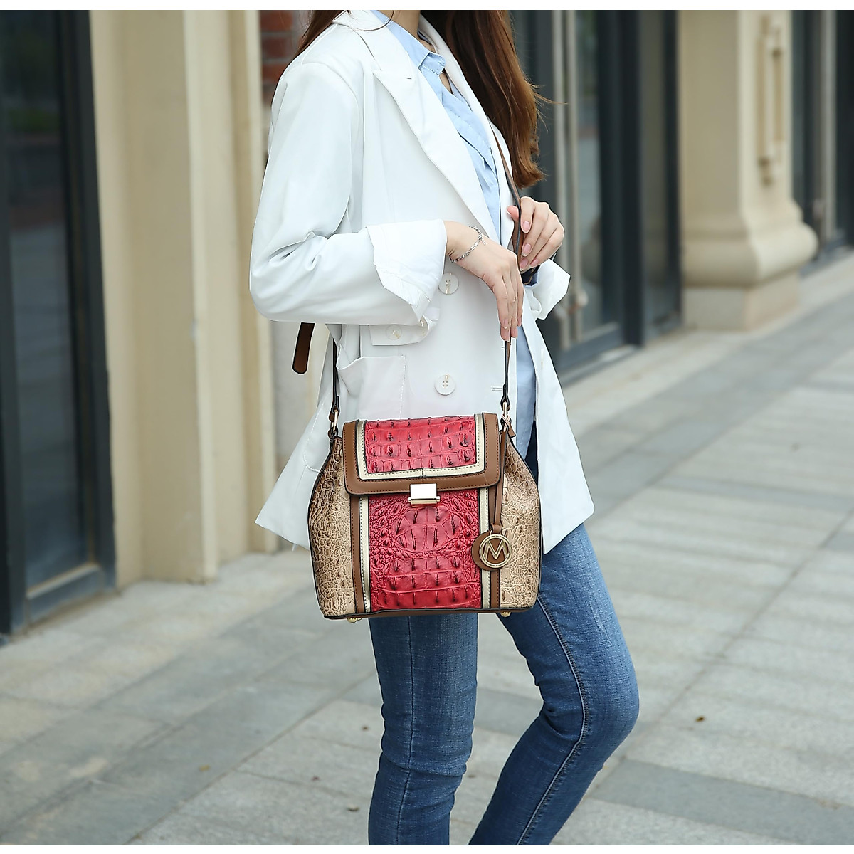 MKF Collection Crossbody Bag for Women, Vegan Leather shoulder Bag Handbag Purse By Mia K