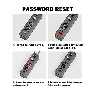 Tcyoatoa Cable Locks with Combination, 23-3/5 Inch Length Steel Cable Rope 4-Digit Combination Lock with Resettable Code for Bikes, Lockers, File Cabinets, Wardrobes, Small Fences (Gun-Grey)