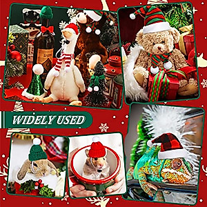 12 Pcs Small Animal Christmas Costume Pet Santa Hat with Scarf Bowties Ferret Christmas Hat Guinea Pig Costume for Hamster Guinea Pig Chinchilla Hedgehog Kitten Small Pet Xmas Party Supplies