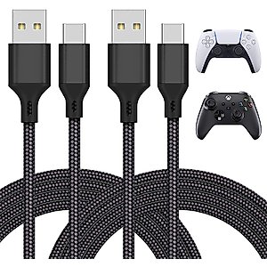 PS5 Charging Cable with 13.4Ft, 3A 1.5H Fast Full Charged (2 Pack)