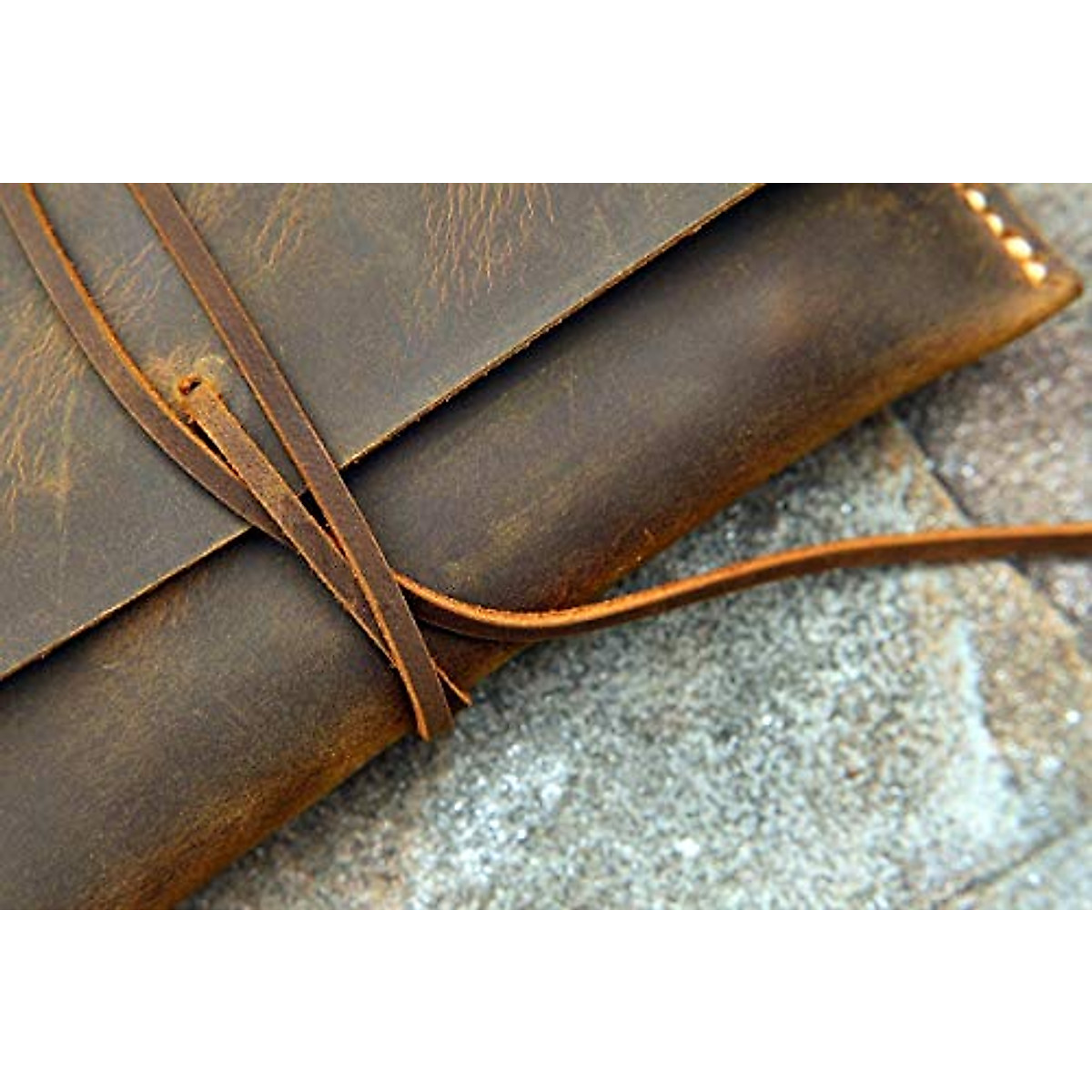 Personalized Distressed Leather Pencil Pouch/Retro Leather Pen Pencil case/Small Cosmetic Bag PP05SS