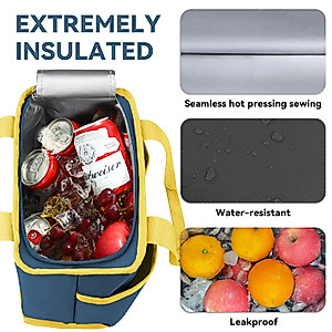 FITHOME Small Lunch Bag for Women & Men, Reusable Insulated Lunch Cooler Tote Bags, Leakproof Thermal Lunch Bag, Adult Lunch Bag for Work