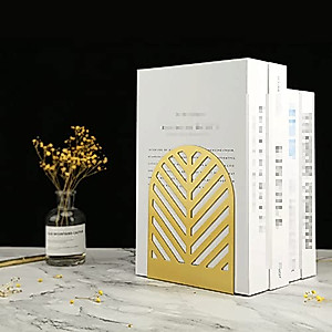 Sujetalibros Gold Metal Bookends Cutlery Design Book Holder Non Slip Creative Heavy Expandable Decor Bedroom Library Office School Book Stoppers (Color : Gold)