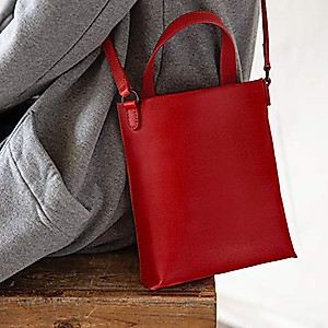 Harlie K SAMI Vegan Leather Small Crossbody Shoulder Bag Mini Purse Handbags for Women (Red)