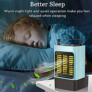 OVPPH Portable Air Conditioner Fan, Personal Air Cooler Desk Fan Mini Space Evaporative Cooler for Room Home Office Dorm (Blue)
