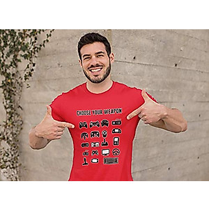 New Choose Your Weapon Controller Gamer Nerd Geek Funny DT Adult T-Shirt Tee (Large, Sports Gray)