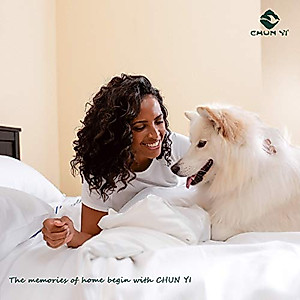 CHUN YI 3pcs King Bedding Duvet Cover Set Cotton Tencel Lyocell Bed Set, Duvet Cover King Cal King, 1 Duvet Cover and 2 Pillowcases, King/California King, White