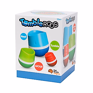 Fat Brain Toys TumbleRoos - Wobbling Fine Motor Stacking Toy for Babies & Toddlers