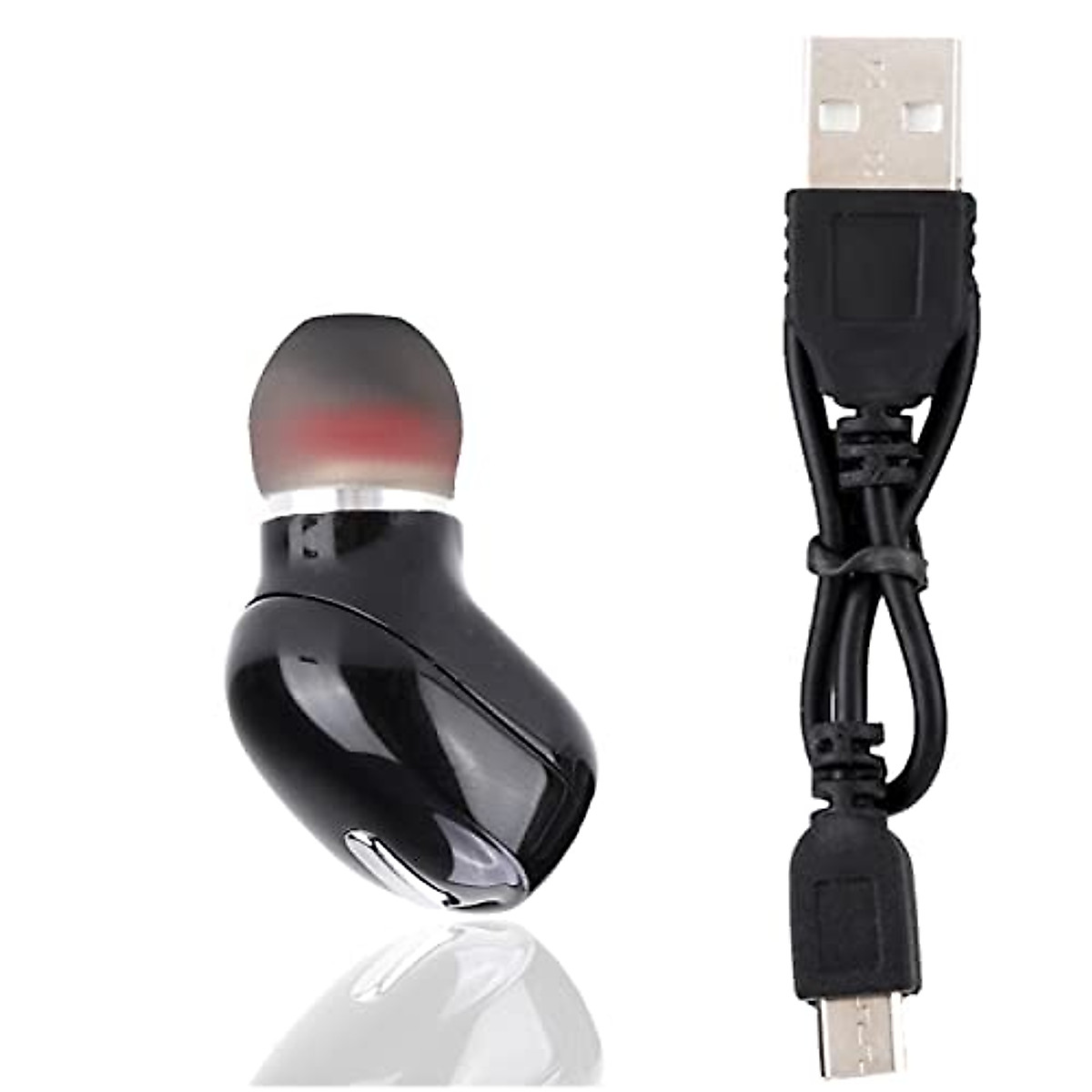 Wireless Earbuds, Single Bluetooth Earbud 5.0, Mini Invisible Headset, in-Ear Headphone with Charging Cable, HiFi Stereo Headset for Sports Driving, 5 Hrs Playtime for iOS Android Phones PC (Black)