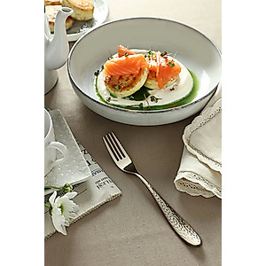 DANIALLI Modern Marettimo Hammered Silverware Set - 18/10 Stainless Steel Flatware for Elegant Dining - Dishwasher Safe Cutlery - Ideal for Home or Restaurant Use (30-Piece)