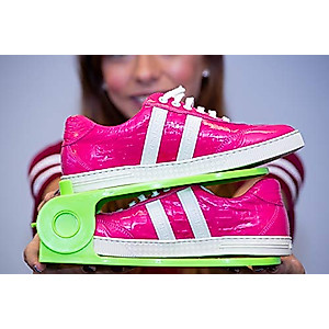 Shoe Rack Storage Organizer for Closet | 4 Adjustable Heights Space Saver Slot | Large Ventilated Base Stacker Shoes Holder | High Heels Secure Docking and Backstop (12 Pack Multi Colors)