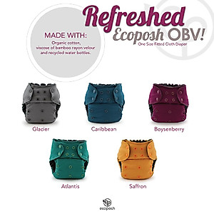 Ecoposh OBV Pocket Fitted Cloth Diaper, Boysenberry