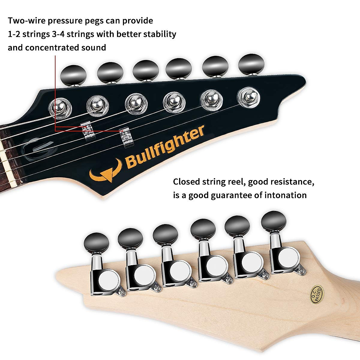 Kids Electric Guitar 34 Inch Beginner Professional Grade Starter Kit Student Single Roll System Electric Guitar with Carring Bag Spare String Cable Picks Tunner and Shoulderstrap,Black