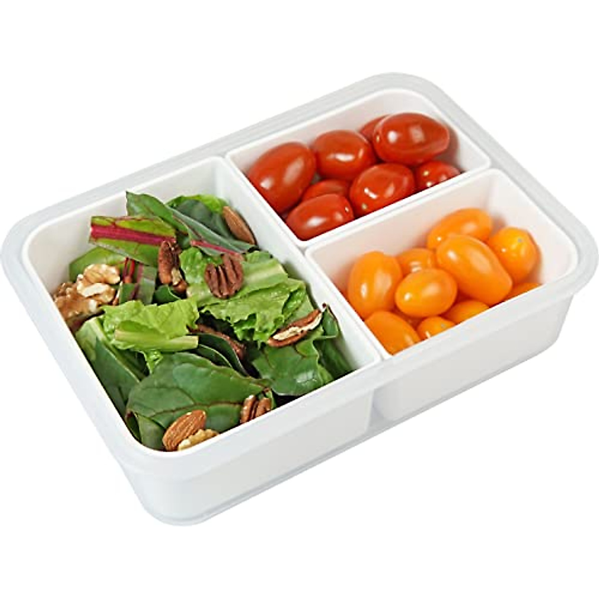 carrotez Food Storage Container with 3 Removable Compartments, Food Prep Container with Airtight Lids, Portion Control Container, Reusable, BPA Free, 6.3 Cup (1500ml)