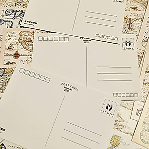 Paper Postcards,The World Map Vintage old travel Postcards,Retro Style Set of 30 Different Designs,Perfect for Wedding Party Guest Book