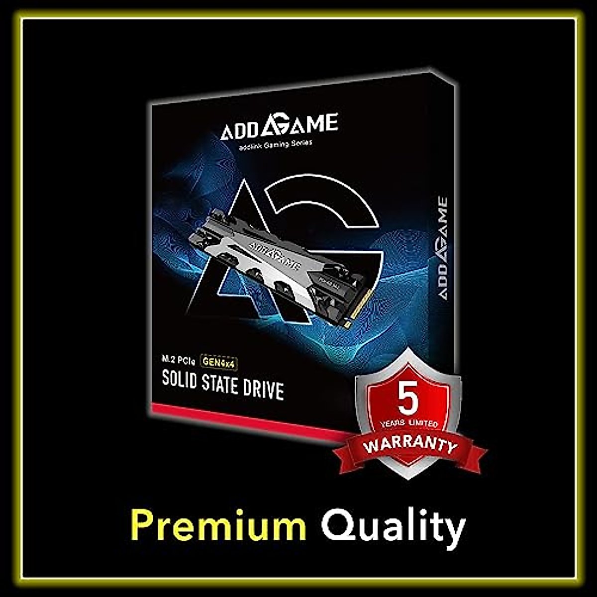 Addlink Addgame PS5 Compatible with A95 1TB 7200 MB/s Read Speed Internal Solid State Drive - M.2 2280 PCIe NVMe Gen4X4 3D TLC with Dram NAND SSD w/Heatsink (ad1TBA95M2P) Made in Taiwan