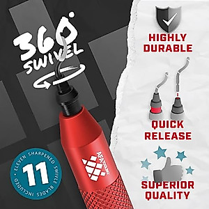 AFA Tooling - Deburring Tool with 11 High Speed Steel Swivel Blades - Works on Metal, Resin, PVC Pipes, Copper, Plastic and 3D Printed Edges - Plumbing & 3D Printing Burr Removal Reamer Tool