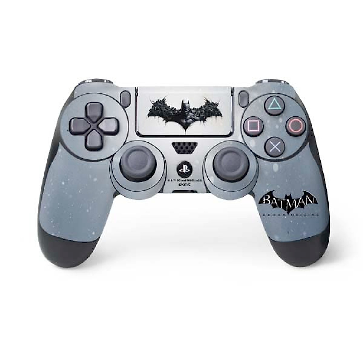 Skinit Decal Gaming Skin Compatible with PS4 Controller - Officially Licensed Warner Bros Batman Arkham Logo Design