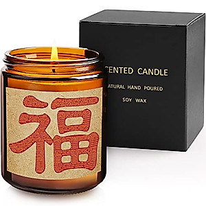 Gifts for Chinese Culture Lovers, Candle Gifts with Chinese Blessing Words, Friendship Jar Candle Gifts for Chinese Festival, Thank You Gifts for Friends, Funny Inspirational Gifts for Birthday