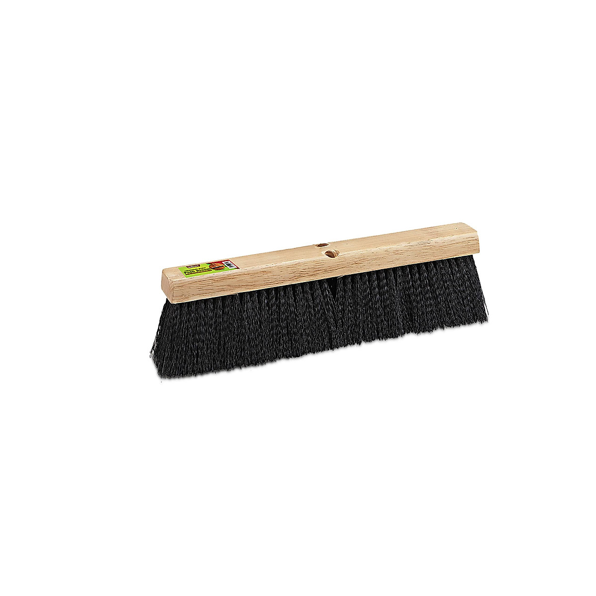 Unvert Black Indoor Push Broom Head – Heavy Duty Hardwood Block – Polypropylene Bristles – Deck Scrub Brush – Two Threaded Handle Holes for Better Assist (12")