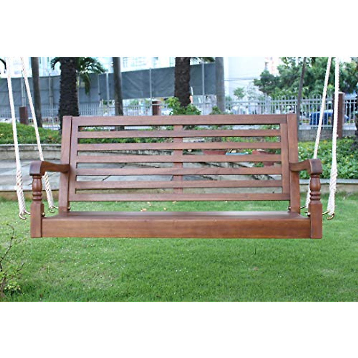 northbeam SWG0120210010 Nantucket Porch Swing, Acacia, Natural, 20.28″d x 46.46″w x 22.24″h