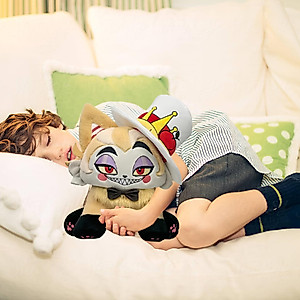 Wrohasil 11.8 Inch Hazbin Hotel Plush Lucifer, Stuffed Animals Helluva Boss Plushies, Soft Stuffed Lucifer Long Cat Figure Dolls Pillow, Gifts for Kid Birthday (Lucifer Meow)