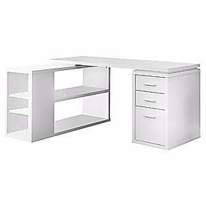 Monarch Specialties Hollow-Core Left or Right Facing Corner Desk, White