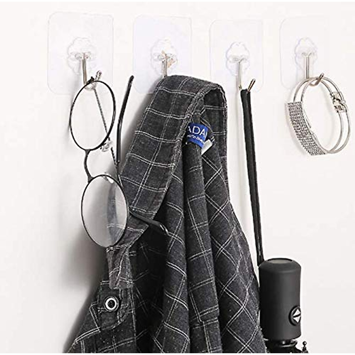 Transparent and Waterproof Adhesive Hooks - Pack of 15