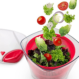 MUELLER Large 5L Salad Spinner Vegetable Washer with Bowl, Anti-Wobble Tech, Lockable Colander Basket and Smart Lock Lid - Lettuce Washer and Dryer - Easy Water Drain System