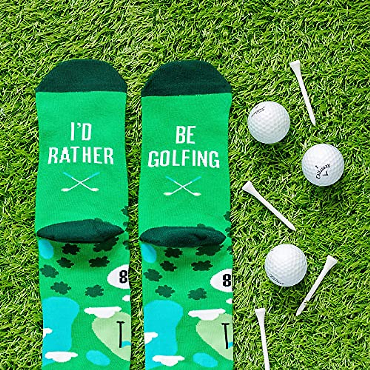 I'd Rather Be Golfing - Funny Golf Socks Novelty Christmas Gift Stocking Stuffer For Men, Women and Teens